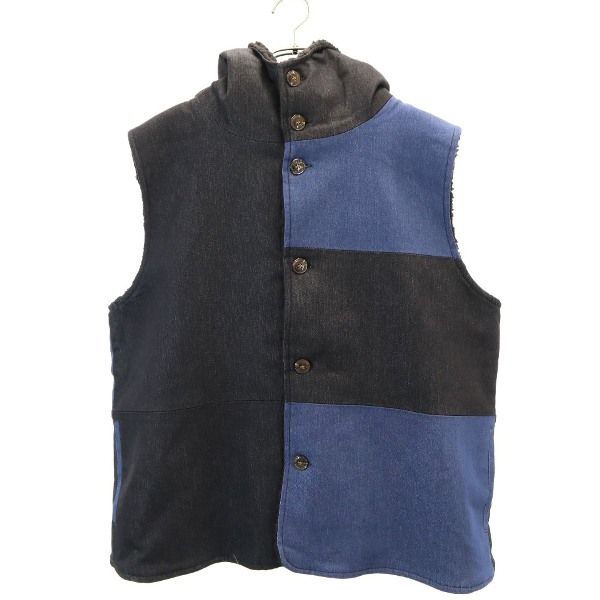 新品 エイチビー オルタネイト フーディボア ベスト XL 青 黒 HB