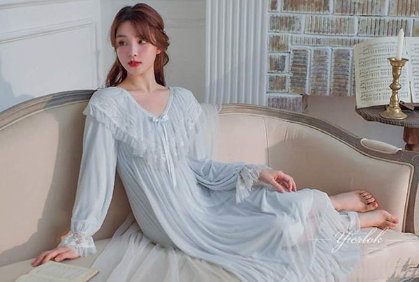 Qoo10] セクシー ネグリジェ ロング 姫 長袖