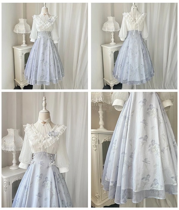 ロリータ 鳶尾の夢 ワンピース Lolita OP 長袖 通販 文化祭 学園祭