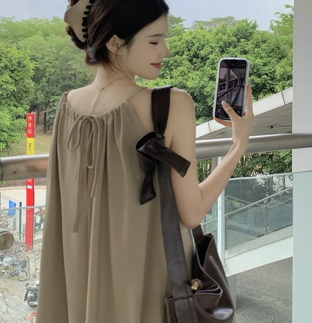 ワンピース ワンピドレス キャミワンピ ロング丈 マキシ丈 袖なし