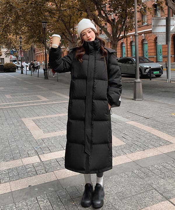 Qoo10] ベンチコート フード付き 90%ダウン