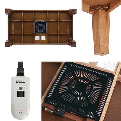 こたつテーブル 本体 木製 楢材 モダン 家具調リビング 長方形