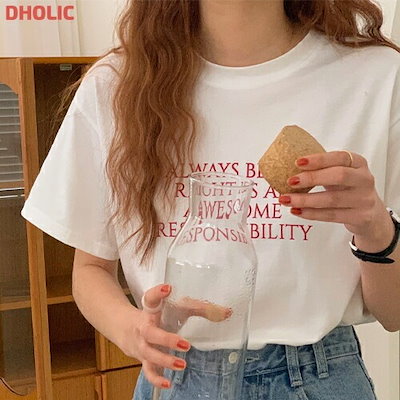 [Qoo10] DHOLIC ALWAYSレタリング半袖Tシャツ・B0 : レディース服