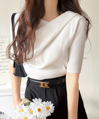 Qoo10 Classical Elf 無地 半袖 ボートネック ニット [5タ