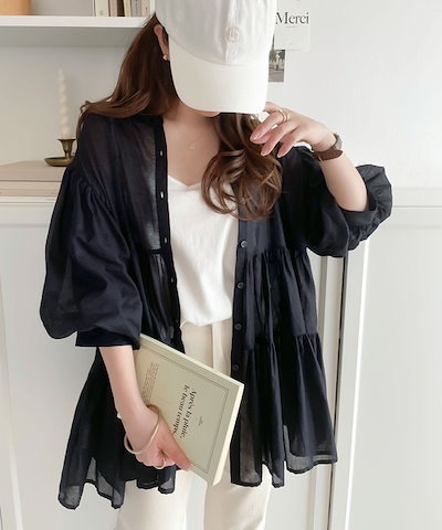 Qoo10 Classical Elf 3way バルーン袖 ティアード 無地