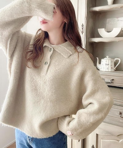 Qoo10 Classical Elf JaVaコラボ ロゴ 長袖 ボタン ニッ