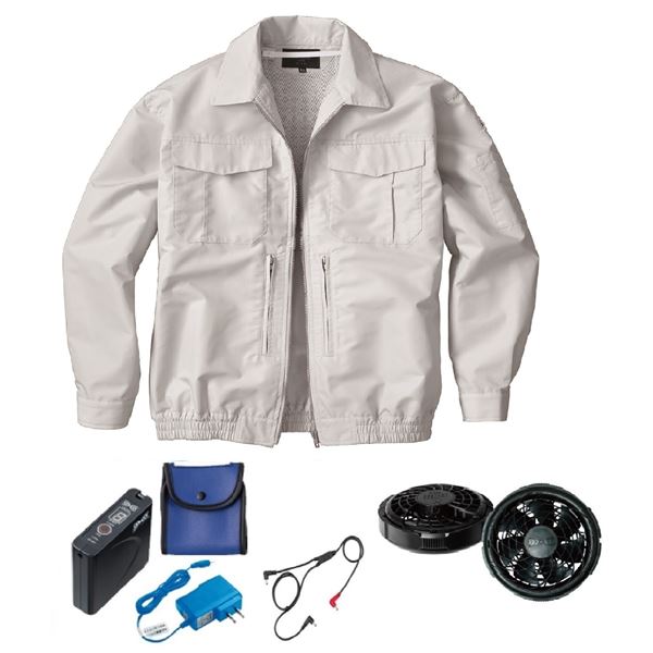 KU90810 空調服 R ポリエステル製フード付き 服のみ チャコール 3L