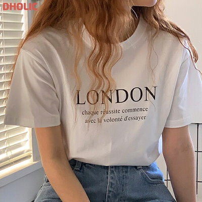 [Qoo10] DHOLIC LONDONレタリング半袖Tシャツ・B0 : レディース服