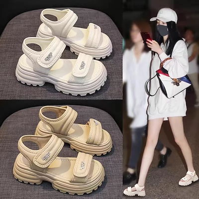 [Qoo10] J&X 厚底サンダル スポーツサンダル 美脚 夏 : シューズ