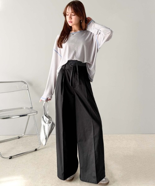 Qoo10 Classical Elf 無地 ハイウエスト センタープレス ワイ